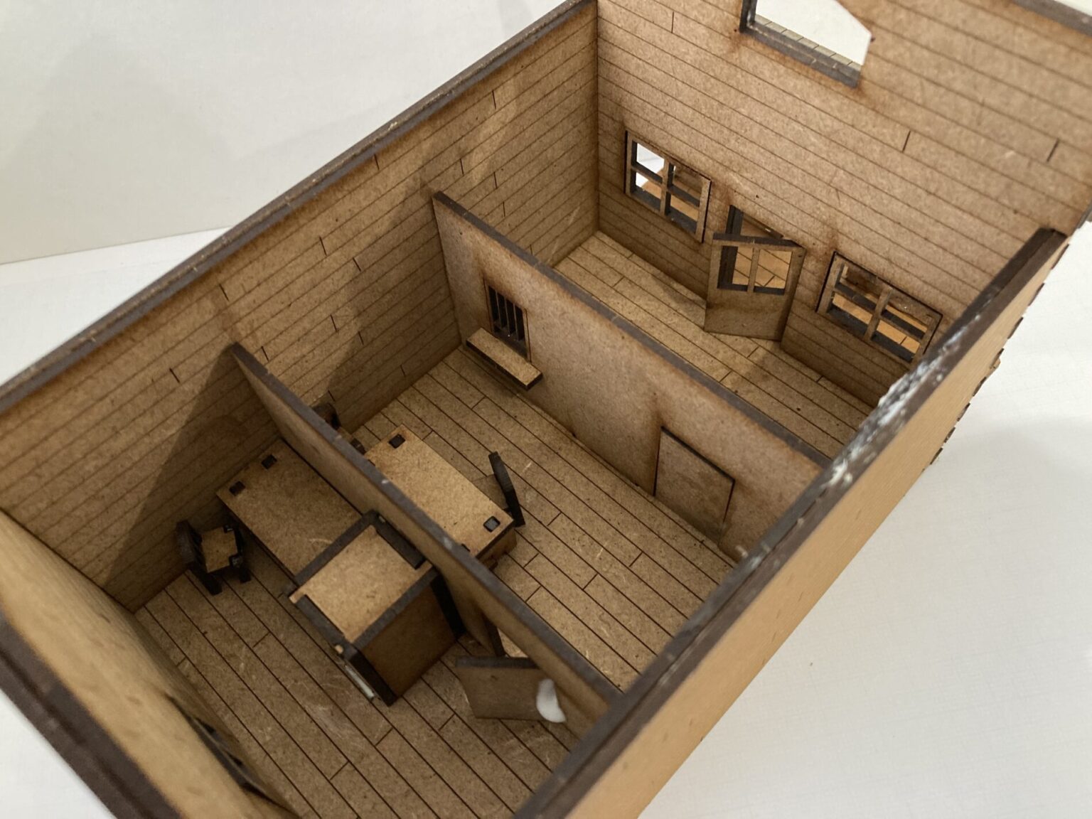 28mm Old West Timber frame Bank with Interior detail - Empires at War